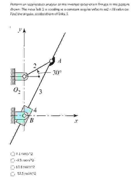 Solved Perform An Acceleration Analysis Of The Inverted
