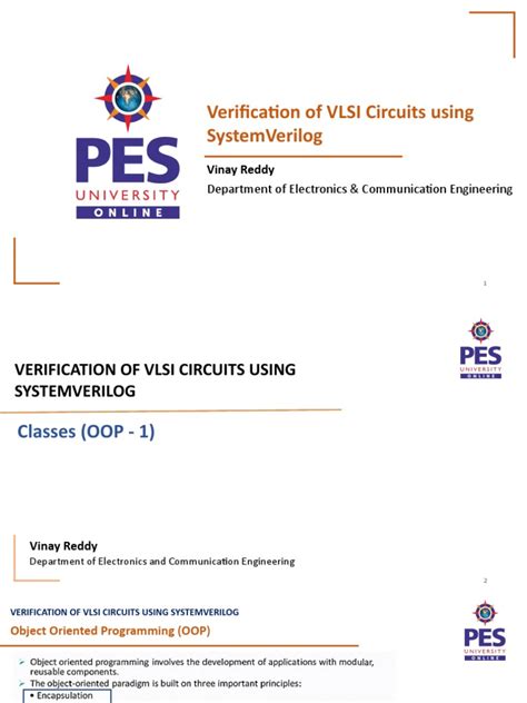 Verification Of Vlsi Circuits Using Systemverilog Vinay Reddy