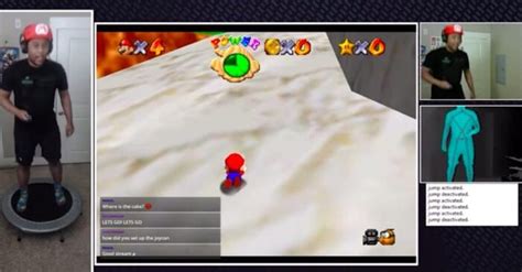 Youtuber Uses Kinect Mod To Play Mario 64 Using A Trampoline