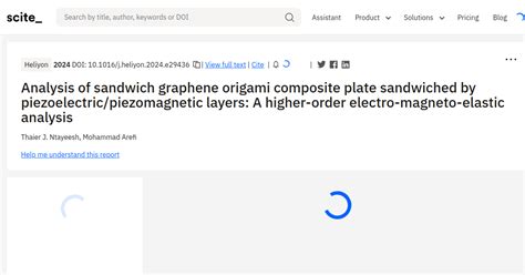 Analysis Of Sandwich Graphene Origami Composite Plate Sandwiched By