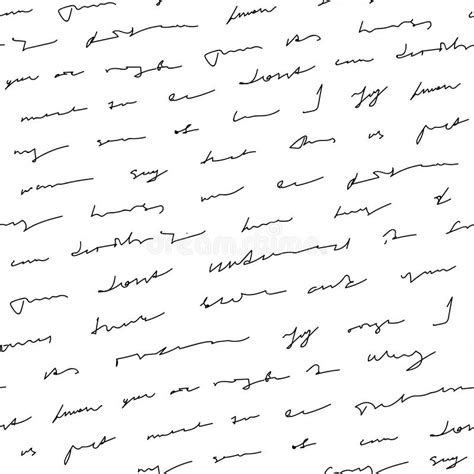 Handwriting Background Seamless Pattern Grunge Letters Words Stock