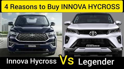 Innova Hycross Vs Fortuner Legender Detailed Comparison Youtube