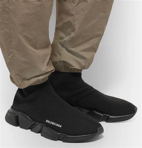 Balenciaga Speed Sock Stretch Knit Sneakers Men Black Balenciaga
