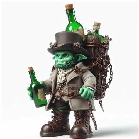 Premium Ai Image White Background A Mini Ogre On Top Of A Master Piece In Victorian Attire