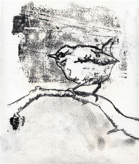 Monoprint Art Wren Monoprint