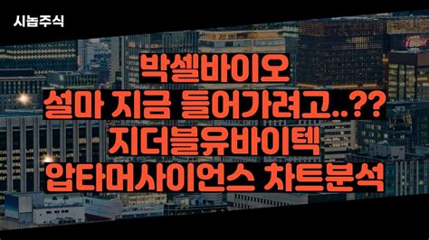 박셀바이오설마 지금들어가시려구요침착해 지더블유바이텍 압타머사이언스 차트분석 Youtube