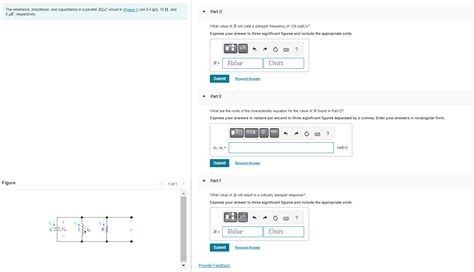Solved The Resistance Inductance And Capacitance In A Chegg Com