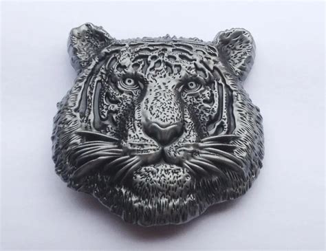 Tiger Head Belt Buckle With Pewter Finish Sw By81 Brand New Condition