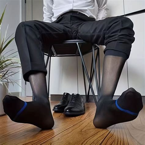 123 Pairs Mens Suit Socks Silk Stockings Breathable Male Sheer