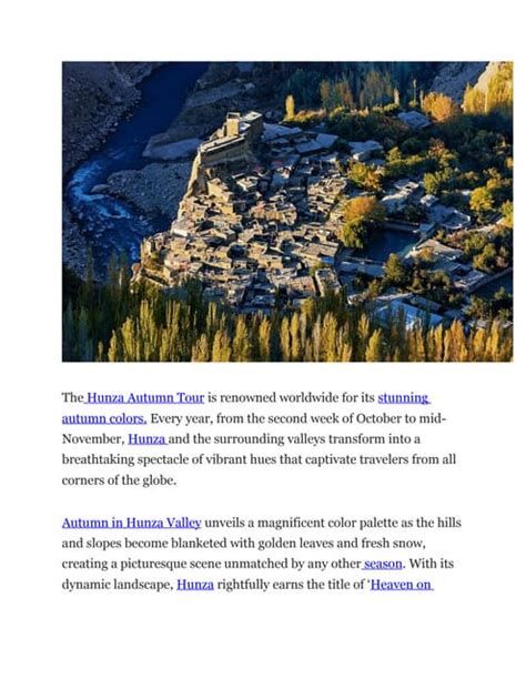 Apricot Spring Tour Hunza Blossom Tour Skardu Blossom Tour Pdf