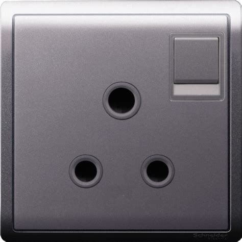 Schneider A V Gang Round Pin Switched Socket Lavendar Silver E Ls G