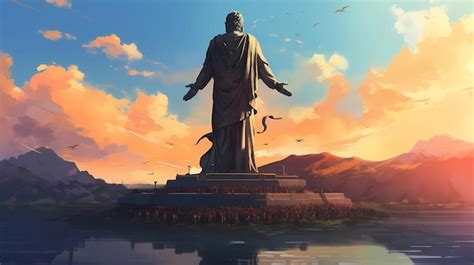Premium Ai Image Illustration Of The Statue Of Unity