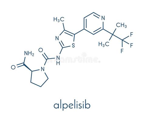Alpelisib Cancer Drug Molecule Pi3k Inhibitor Skeletal Formula Stock
