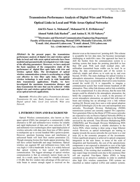 Pdf Transmission Performance Analysis Of Digital Wire And Wireless