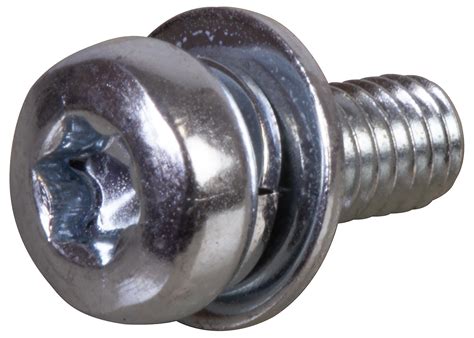 M4 X 10mm Zp Steel Pan Head Torx Machine Sems Screw With Spring Lock