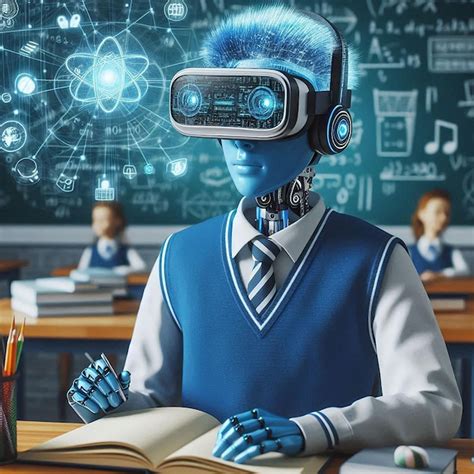 Vr Headset Using Robotic Ai Artificial Intelligence Technology Machine Learning Premium Ai