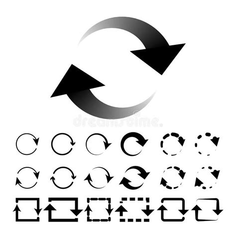 Restart Arrows Interface Button Signs Set Vector Stock Illustration Illustration Of Curve