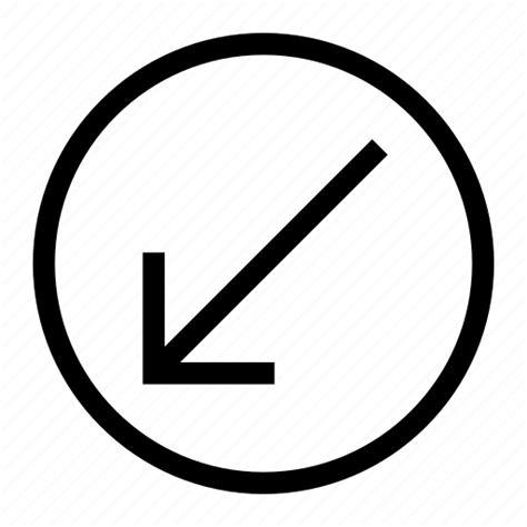 Arrow Circled Direction Down Left Navigation Pointer Icon