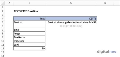 Excel Textverketten Funktion Digitalneu