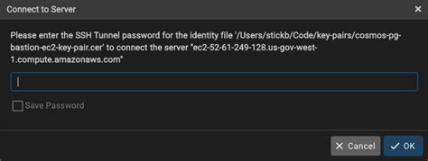 Amazon Ec2 Why Does Pgadmin Ask For A Password For An Identity File For Ec2 Key Pair Stack