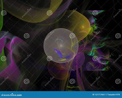 Fractal Abstract Colorful Future Wallpaper Render Disco Advertising Stock Illustration