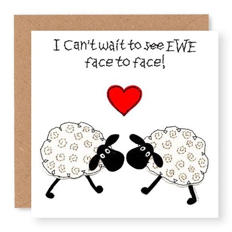 Missing You Card Cant Wait To See You Card Sheep Card Farmyard Card