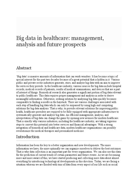 Big Data In Healthcare Pdf Apache Hadoop Electronic Health Record