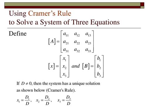 PPT Cramer S Rule PowerPoint Presentation Free Download ID