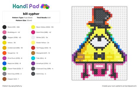 Bill Cypher Hes Back Fuse Bead Pattern Kandi Pad Kandi Patterns