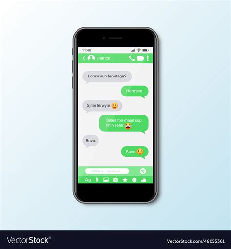 Mockup With Smartphone Messenger Window Royalty Free Vector