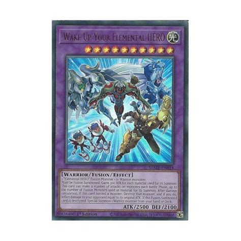 MAZE EN014 Wake Up Your Elemental HERO Maze Of Memories Card Yu Gi O