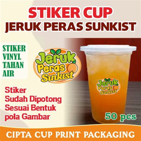 Jual Stiker Cup Botol Es Jeruk Peras Sunkist Shopee Indonesia