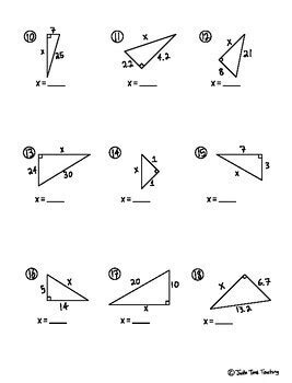 Pythagorean Theorem Practice Worksheet By Justin Time Teaching TPT