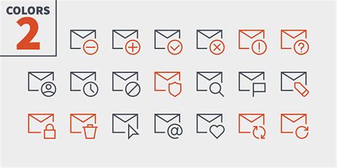 이메일 Ui 픽셀 완벽 한 잘 만들어진 벡터 선 아이콘 48 X 48 24 X 24 그리드 웹 그래픽 및 편집 가능한 획 애플 리 케이 션에 대 한 준비 간단한 최소한의