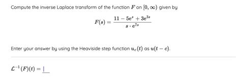 Solved Compute The Inverse Laplace Transform Of The Function Chegg