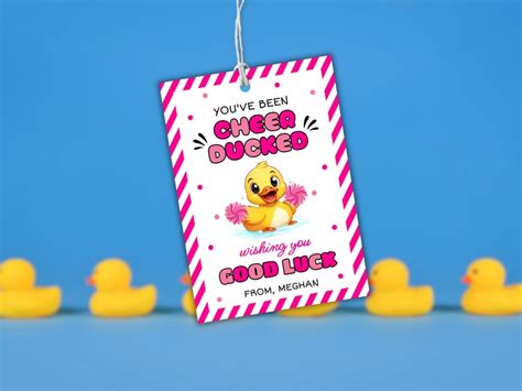 Editable Cheer Duck Tag Youve Been Ducked Tag Printable Cheerleader