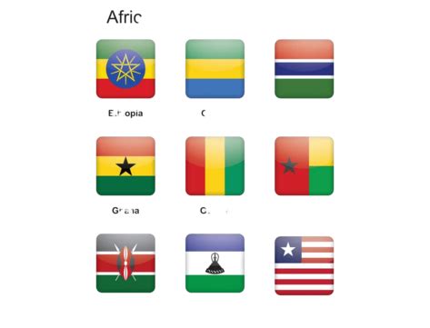 African Countries Flags Set 6 Sign Africa Vector Vector Sign Africa