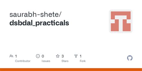 GitHub Saurabh Shete Dsbdal Practicals