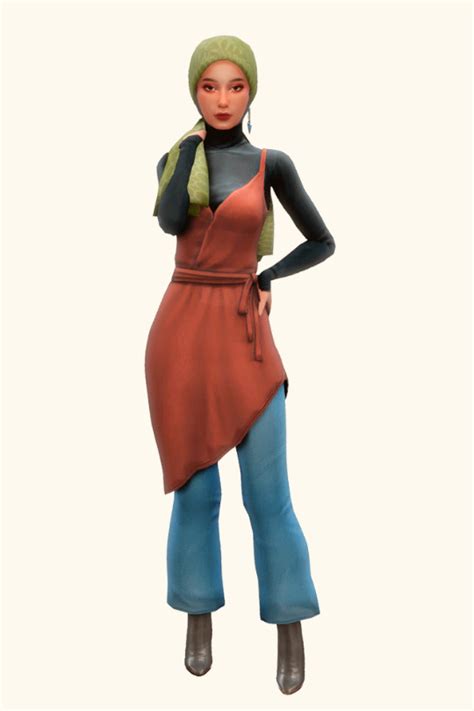 Modest Lookbook By Tiffanys Simlife Look 1 Hijab Outfit Boots Look 2 Hijab Dress