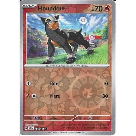 Pokemon Trading Card Game 033198 Houndour Reverse Holo Sv01