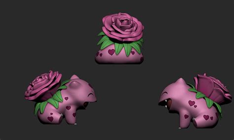 Archivo Stl Pokemon Bulbasaur Ivysaur Y Venusaur San Valentín・objeto