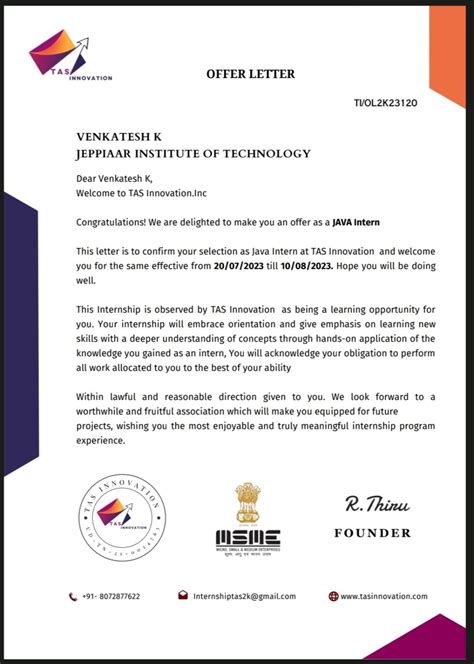 Venkatesh K On Linkedin Internship Tasinternships Tasinnovation