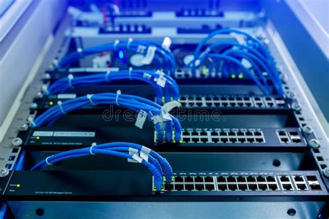 Utp Cabling And Computer Network Device Stock Image Image Of