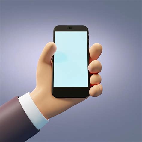 Premium Ai Image 3d Cartoon Hand Holding Smartphone Isolated On