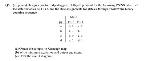 Solved Q5 20 Points Design A Positive Edge Triggered T