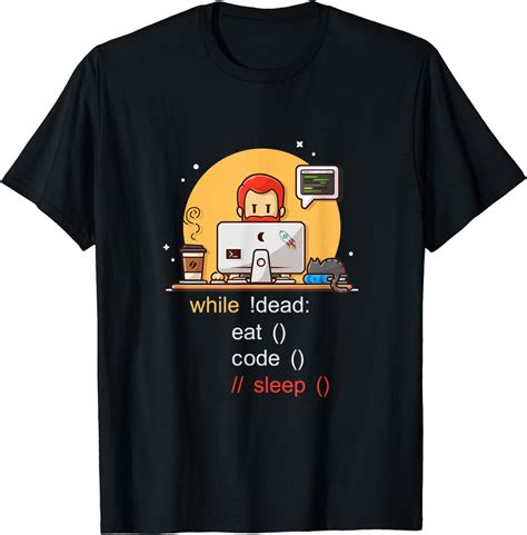 Essen Programmieren Schlafen Programmierer T Shirt Amazonde Fashion