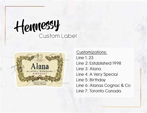 41 Personalized Hennessy Bottle Label
