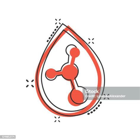 Icône De Molécule Dacide Dans Le Modèle Comique Illustration