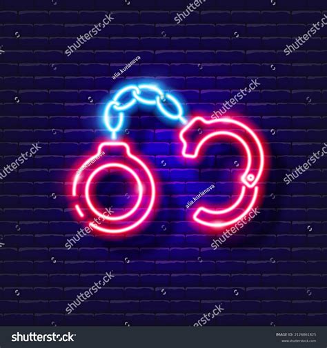 Handcuffs Neon Icon Sex Shop Concept Stock Vector Royalty Free Shutterstock