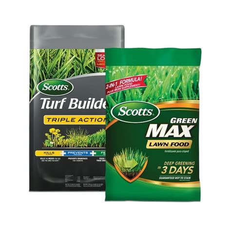 Scotts Turf Builder Triple Action And Scotts Green Max Lawn Food Bundle